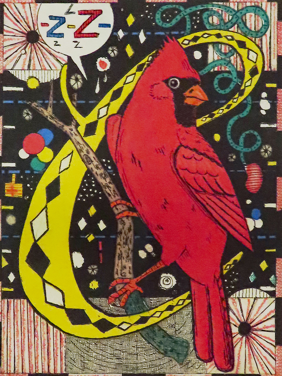 “C” from the Alphabet of Songbirds, Tony Fitzpatrick, 2012 | RegenAxe