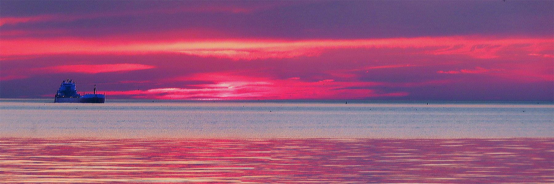 Downbound Freighter at Sunset | RegenAxe